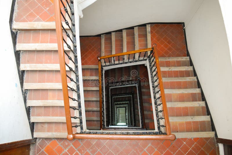 Top View of the Stairs in an Apartment Building in Europe Stock Image ...
