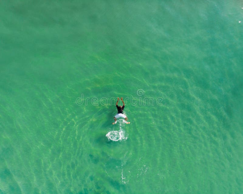 Top View Shot of a Person Swimming in Varkala Beach Editorial ...