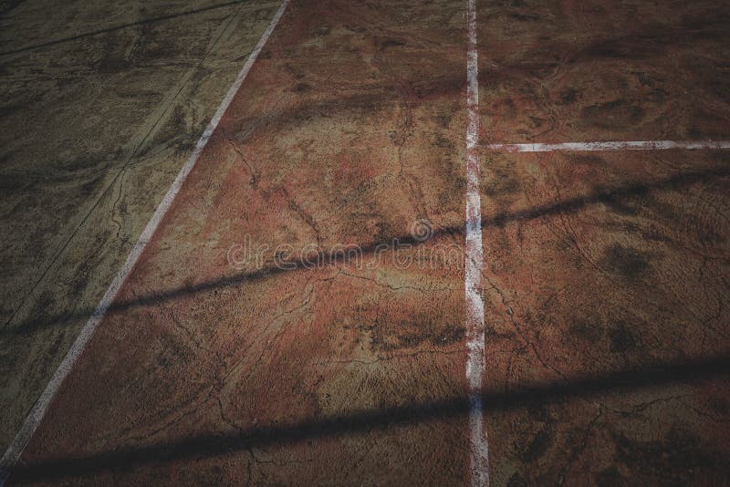 Top View Shot of the Rugged Ground with White Painting Stock Image ...