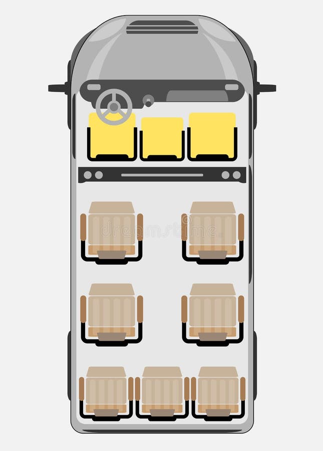 Seat Map of Van Car, 13 Person Van Stock Vector - Illustration of ...