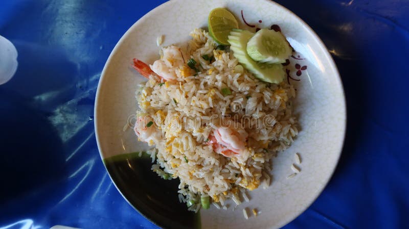 Top View Shrimp Fried Rice Asian Food. Stock Image - Image of shrimp ...