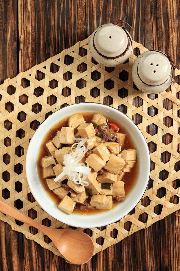 Top View Sichuan Mapo Dofu or Mapo Tofu Stock Photo - Image of spicy ...