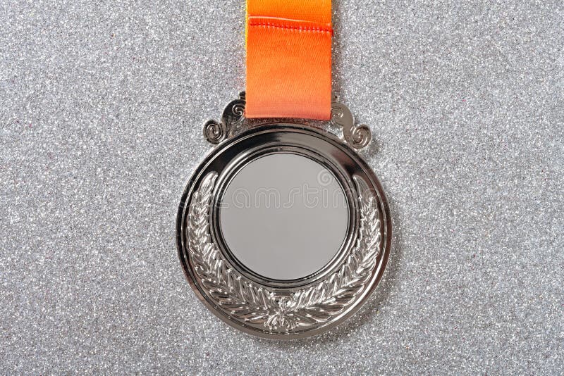 Silver Medal on a Silver Background Stock Image - Image of athletics ...