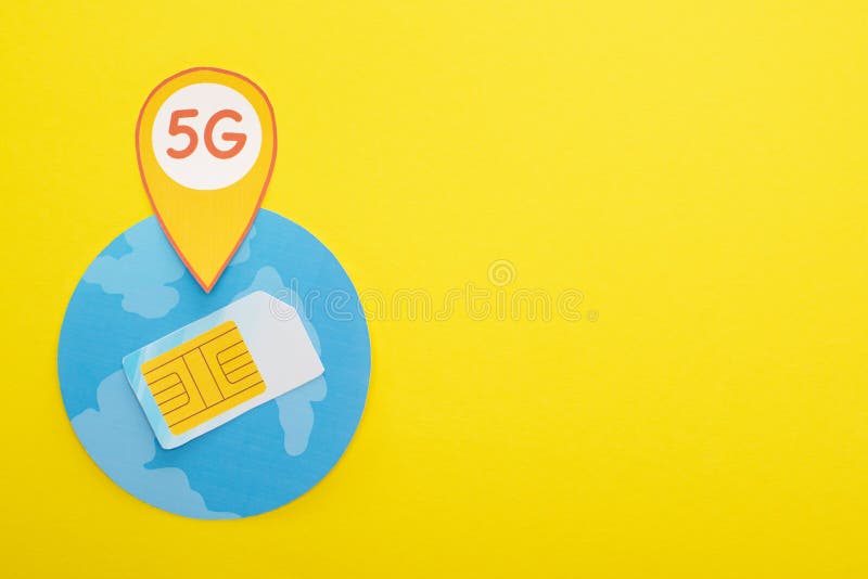 Top View of Sim Card and 5g Lettering on Globe Stock Image - Image of ...