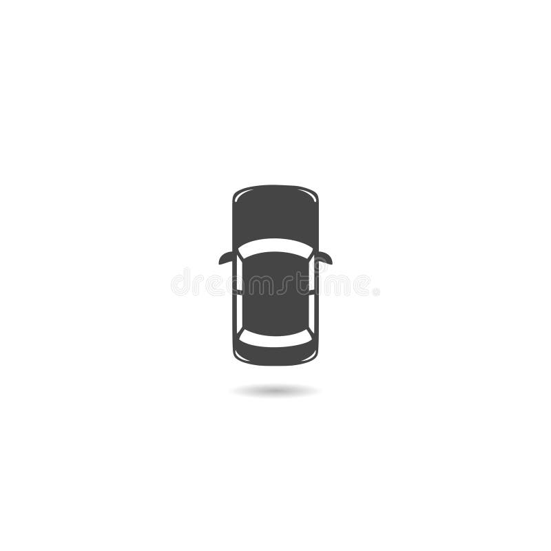 Top View Simple Car Icon with Shadow Stock Vector - Illustration of ...