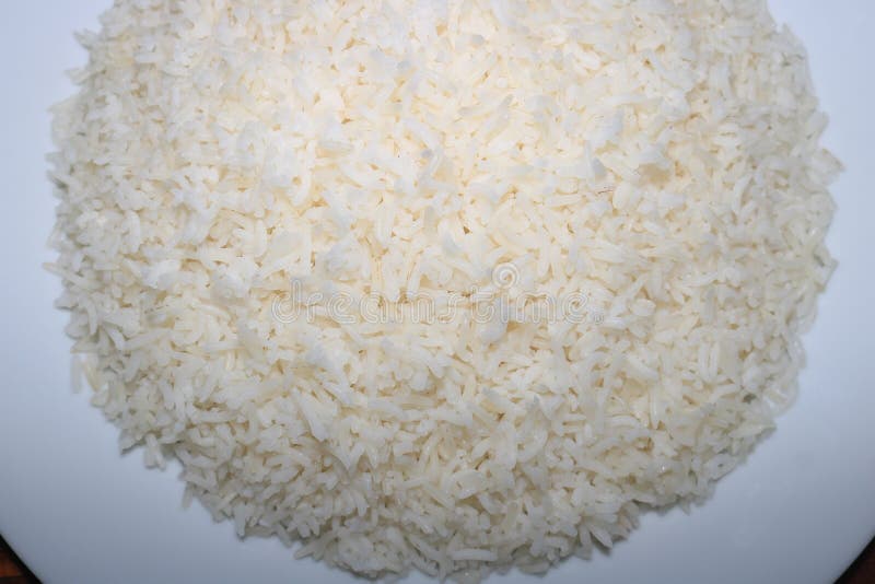 Top View of Simple, Plan Rice Plate, Dish on Wood Table Image Stock ...