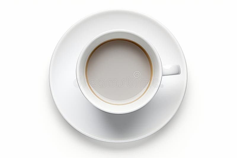 Top View of a Single Cup of Delicious Coffee in a Ceramic Mug, Isolated ...