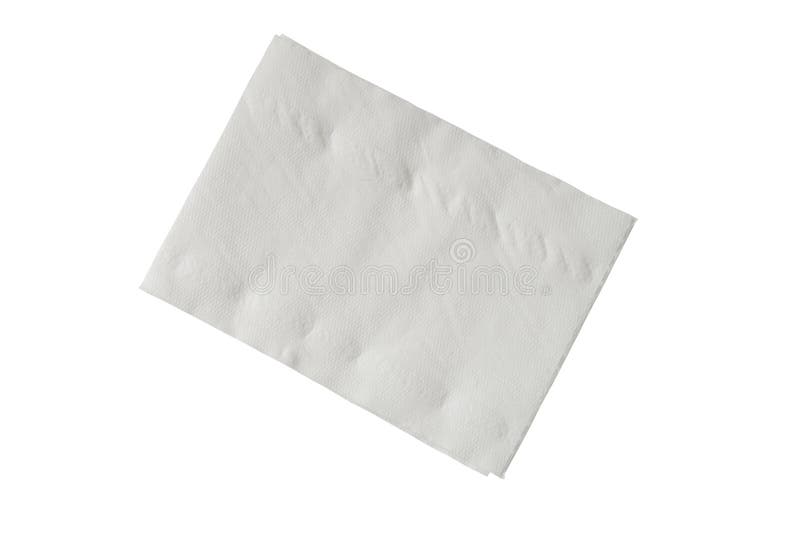 Top View of Single Folded Pieces of White Tissue Paper or Napkin in ...
