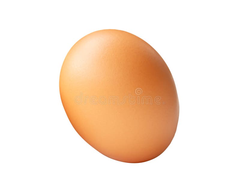 Top View of Single Fresh Brown Chicken Egg Isolated on White Background ...