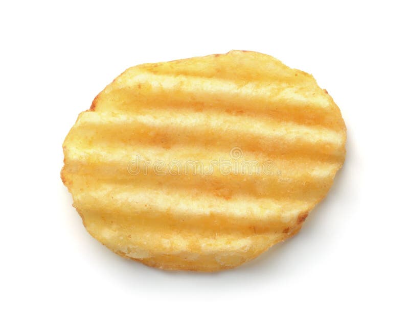 Top View of Single Wavy Potato Chip Stock Image - Image of fast ...