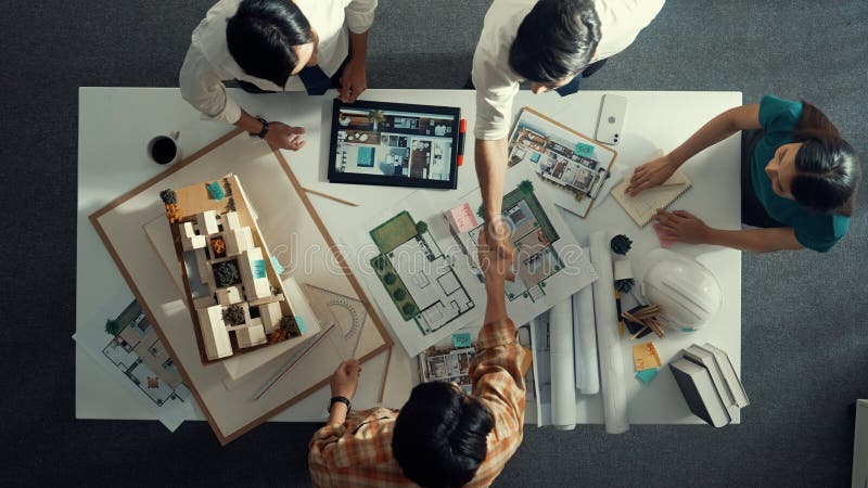 Smart Engineer Team Working Together To Planning Building Construction. AIG49. Stock Photo ...