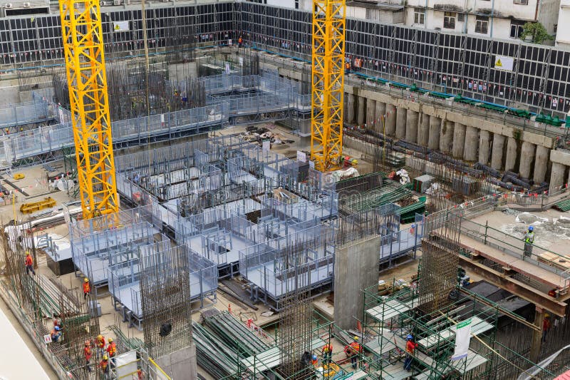 Top View of Skyscraper Building Basement Construction Site Stock Image ...