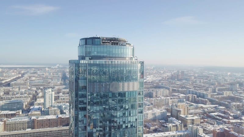 Top View of a Skyscraper and Modern City in Winter. Gorgeous Skyscraper ...