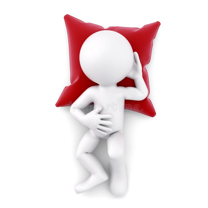 Top View of Sleeping Man. 3D Illustration Stock Illustration ...