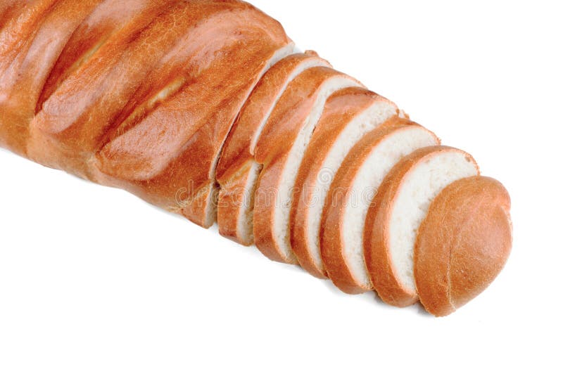Top View on Sliced Bread Isolated on White Stock Image - Image of ...
