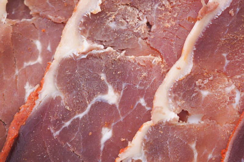 Top View of Sliced Ham Bacon Meat Stock Image - Image of bacon, beef ...