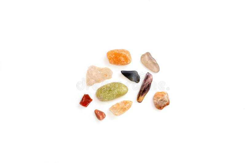 Small Colorful Stones on White Background Stock Image - Image of ...