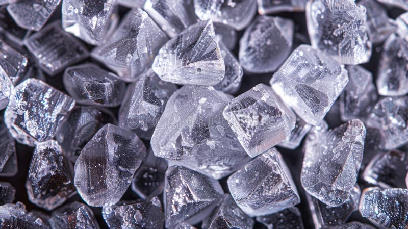 A Top View of Small Irregularly Shaped Sugar Crystals Resembling Tered ...