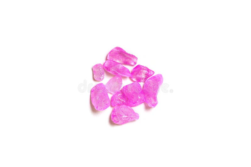 Small Rose Quartz Tumble Stones on White Background Stock Image - Image ...