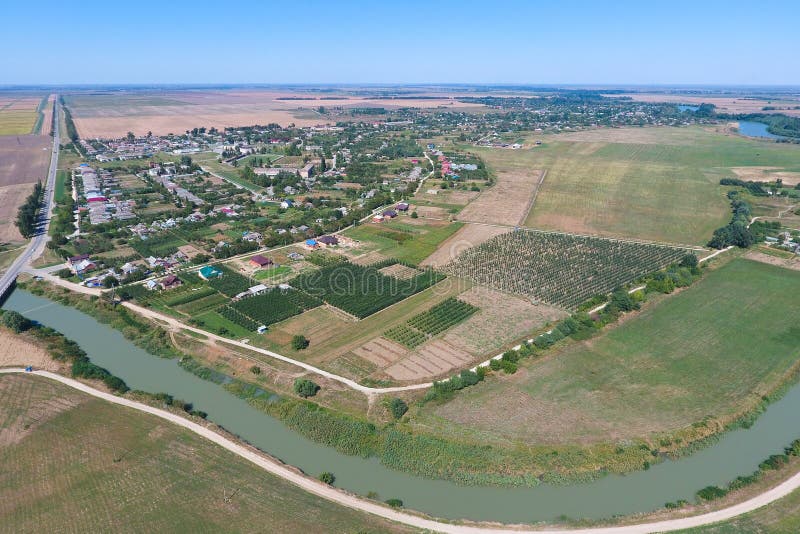 Top View of the Small Village Stock Image - Image of aerophotographing ...