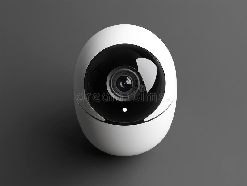 Top View of a Small White Surveillance Camera. Stock Illustration ...
