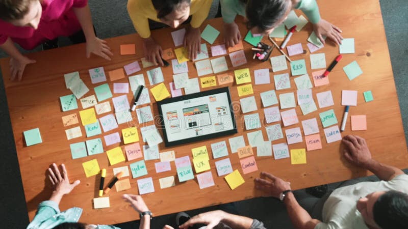 Top View of Smart Developer Working while Putting Hands Together ...