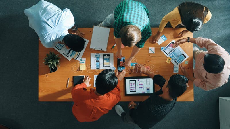 Top View Of Smart Software Developer Planning Software Development