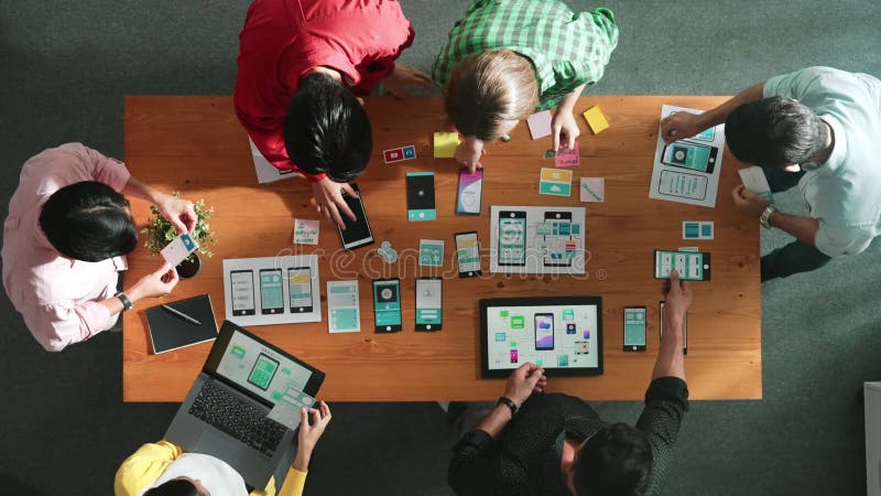 Top View of Smart Software Developer Planning Software Development. Convocation. Stock Video ...