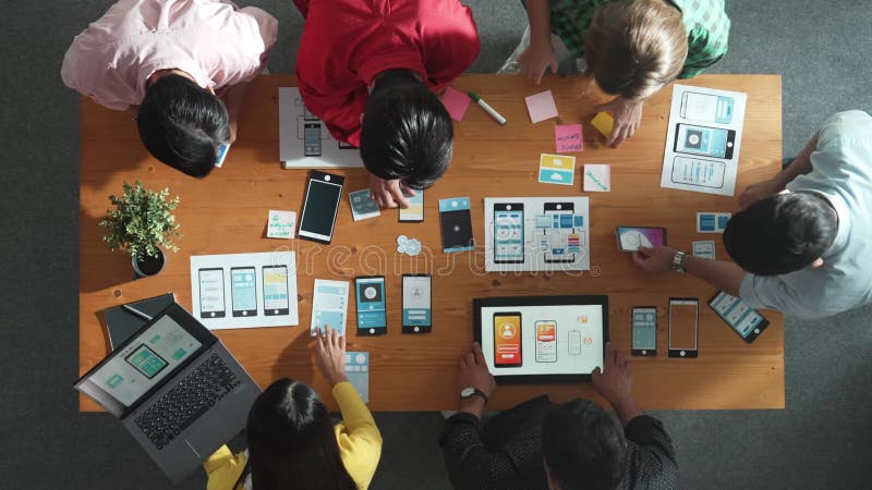 Top View Of Smart Software Developer Planning Software Development