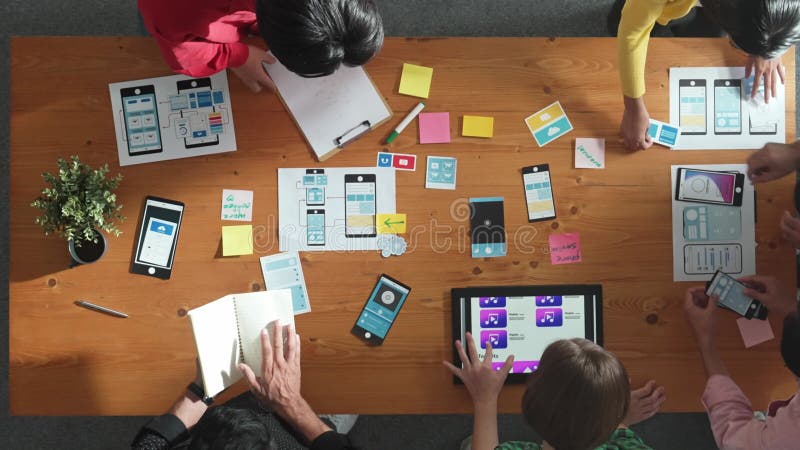 Top View of Smart Software Developer Planning Software Development ...