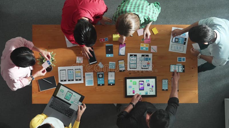 Top View Of Smart Software Developer Planning Software Development