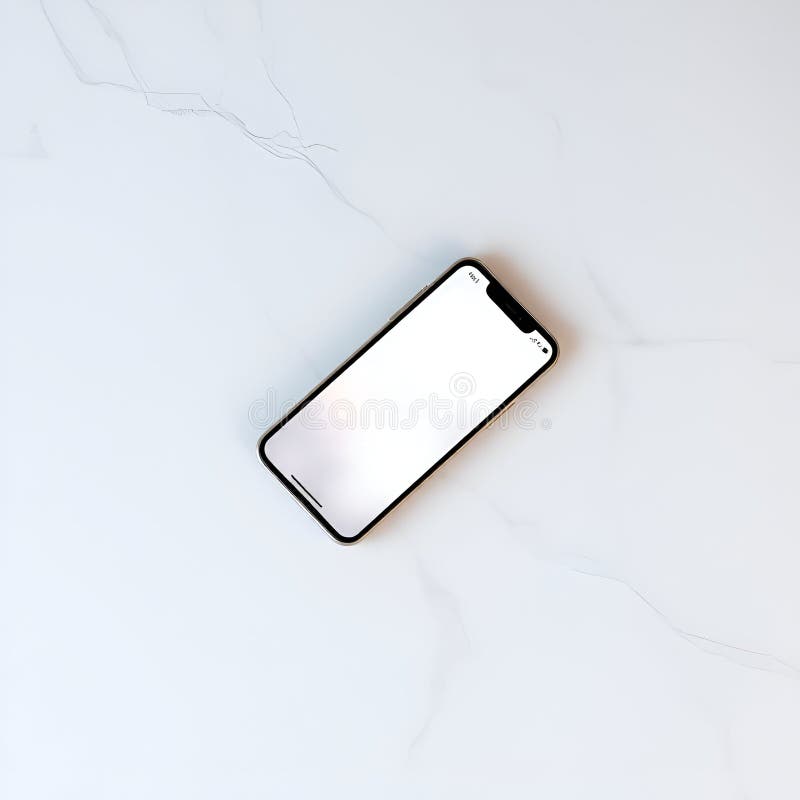 Top View Smartphone on Marble Table Stock Illustration - Illustration ...