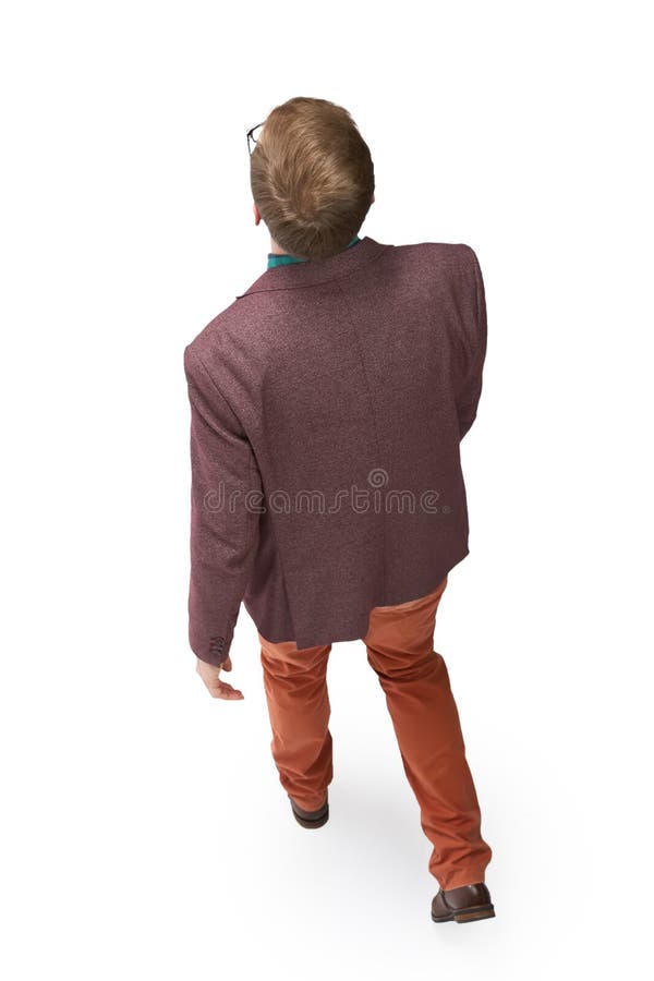 Top View. Smiling Young Man Stepping Forward Stock Image - Image of ...