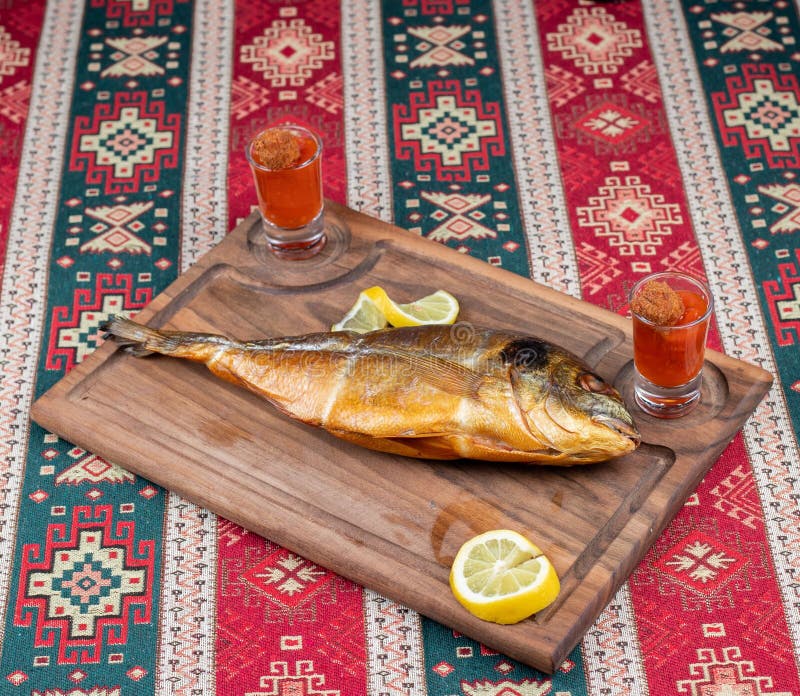 Top View of Smoked Fish on a Table Stock Photo - Image of cooking, food ...
