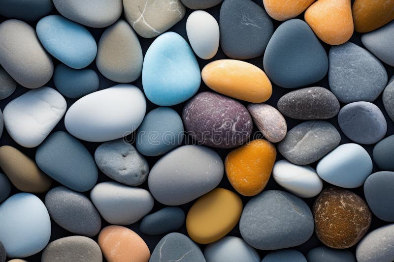 Top View of Smooth Multi-colored Pebbles Creating a Nature-inspired ...
