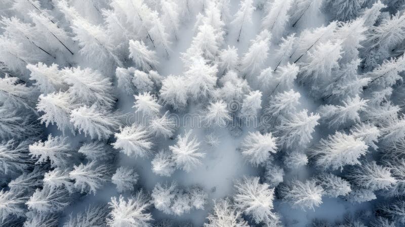 Top View of Snowy Winter Coniferous Forest Stock Illustration ...