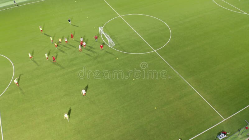 Soccer Stadium Training Night Above Stock Footage - Video of ball ...