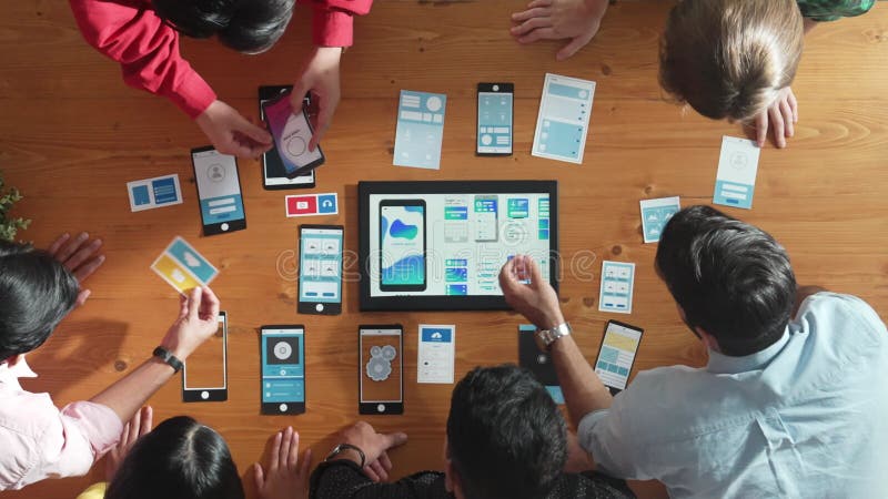 Top View Of Software Developer Team Looking Ux Design From Tablet 5565
