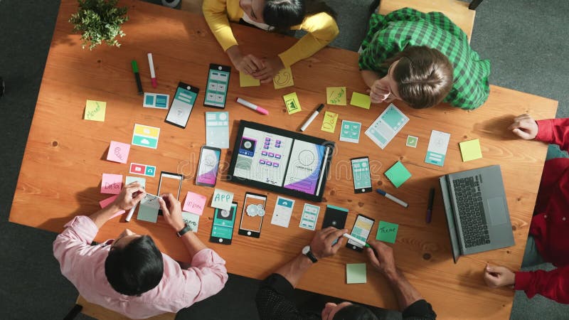 Top View Of Software Developer Writing Idea About Ux Ui Design Convocation Stock Video Video