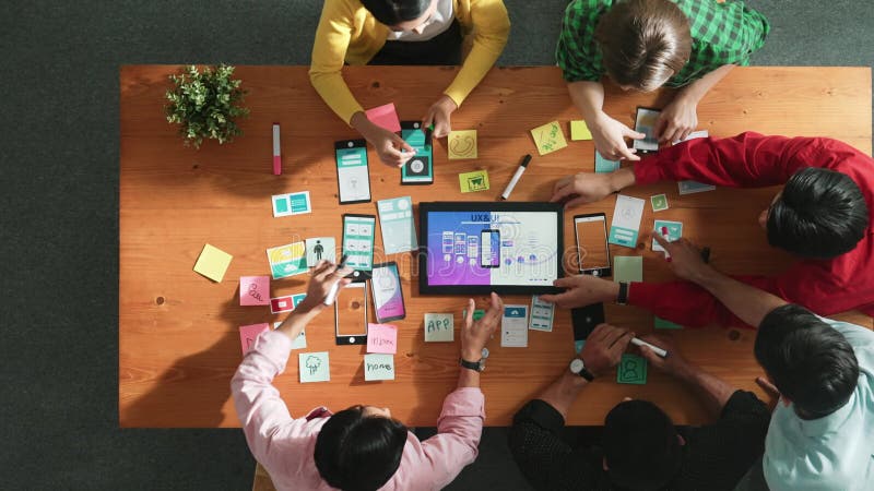 Top View of Software Developer Writing Idea about Ux Ui Design ...