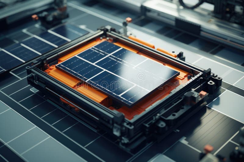 Top View of Solar Panel Assembly Line on Advanced Bright Factory Stock ...