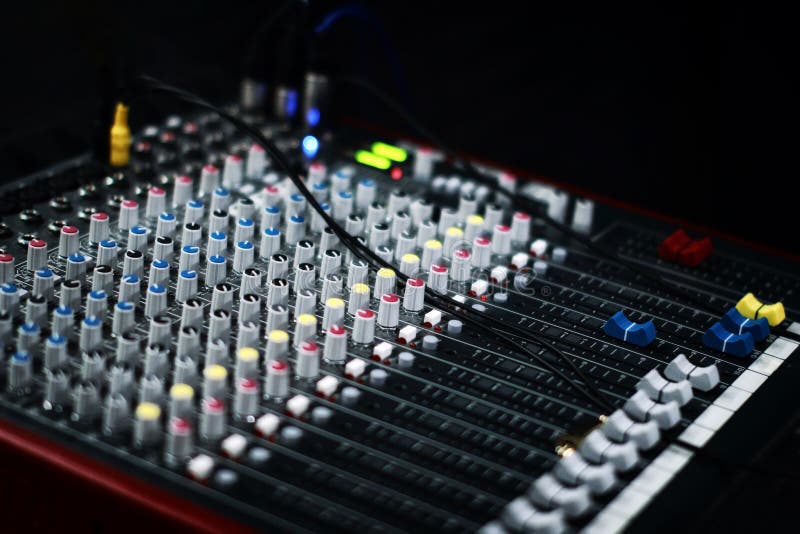 Top View of Sound Music Mixer Control Panel in the Event Hall ...