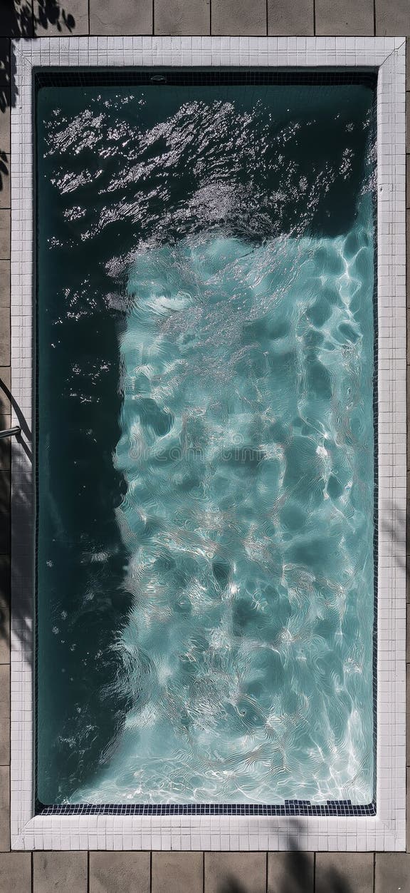 Top View Sparkling Swimming Pool with Sunlit Rippled Water Stock Photo ...