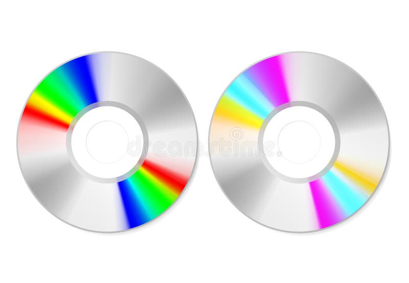 Top View Spectrum Color CD Disk on White, Vector Stock Vector ...