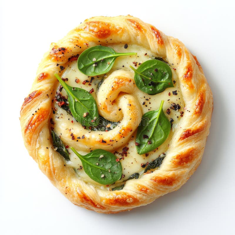 Top View of Spinach Puff Pastry, Isolated on a White Backdrop Stock ...