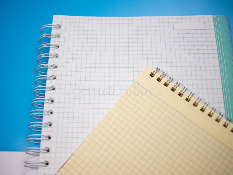 An Open Page of Two Notebooks in Close-up. Stock Photo - Image of view ...