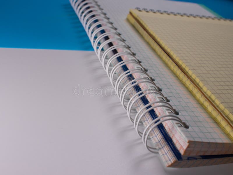 An Open Page of Two Notebooks in Close-up. Stock Photo - Image of ...