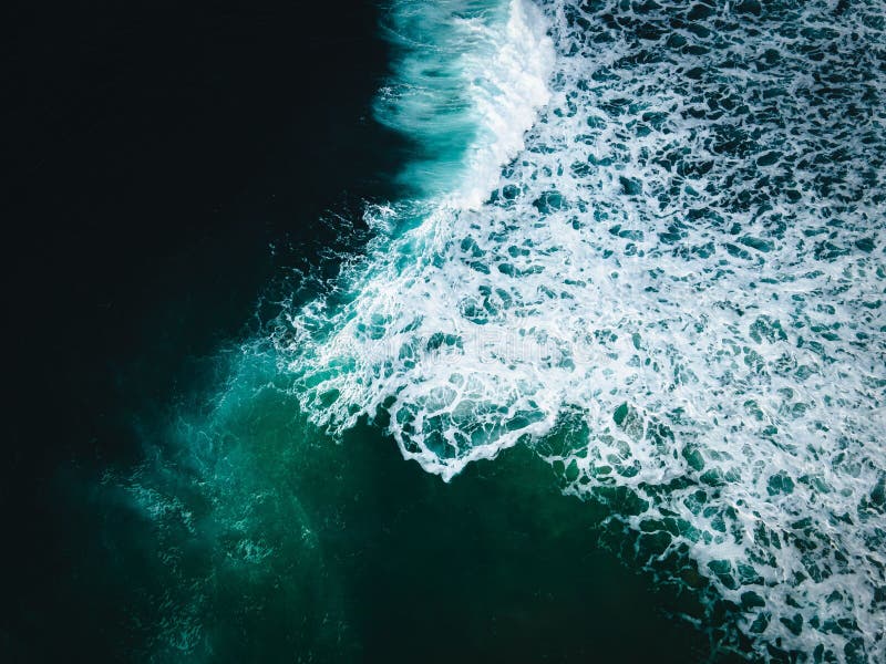 Top View of Splashing Sea Waves with Sea Foam Stock Image - Image of ...