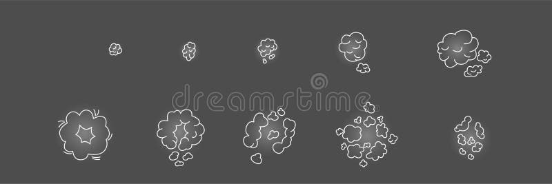 Top View Sprite Explosion Editable Stroke Set. Vector Stock ...