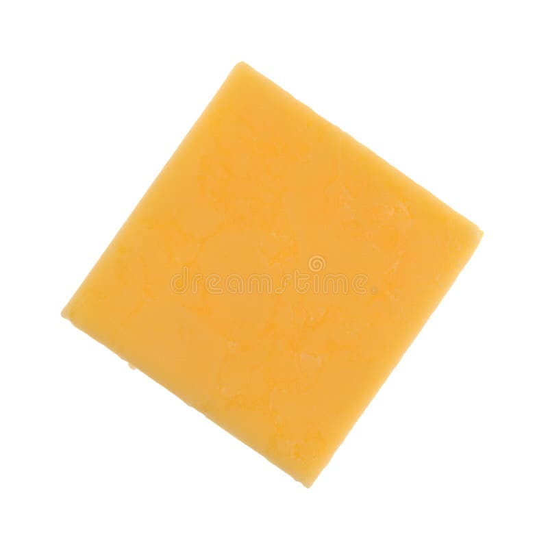 Square of Gouda Cheese on a White Background Stock Image - Image of ...